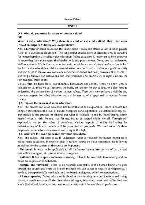 Human Values Notes Human Values Unit 5 Q 1 What Is Ethical Human