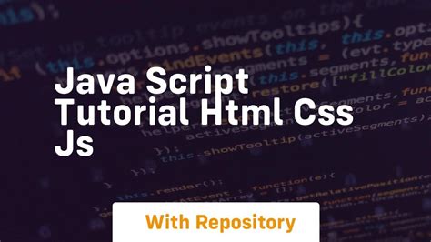 Java Script Tutorial Html Css Js Youtube