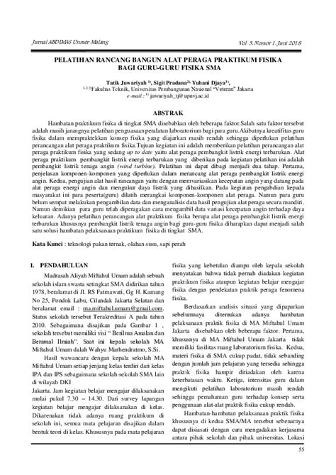 Pdf Pelatihan Rancang Bangun Alat Peraga Praktikum Fisika Bagi Guru Guru Fisika Sma