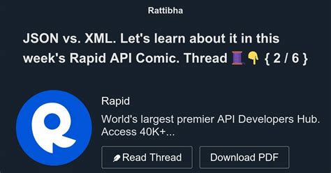 Json Vs Xml Lets Learn About It In This Weeks Rapid Api Comic