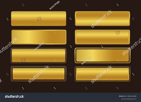 Eight Golden Cta Buttons Templates Set Stock Vector Royalty Free 2381921699 Shutterstock