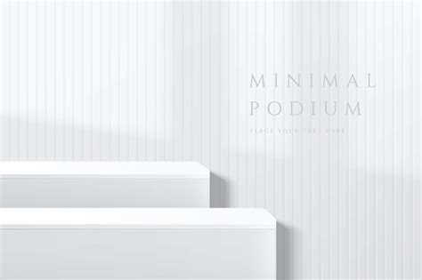 현실적인 흰색 큐브 모양 스탠드 또는 연단 세트 및 창 조명추상 흰색 3d 룸 제품 디스플레이 프레젠테이션을 위한 최소한의 장면입니다 벡터 기하학적 플랫폼 설계 쇼케이스