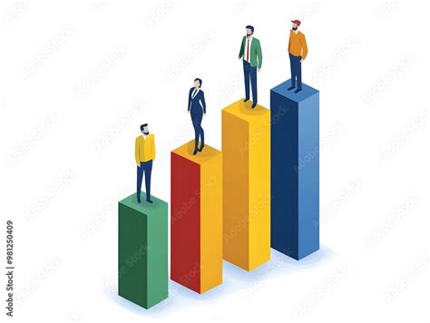 3d Flat Bar Graph Vector Illustration Of Increasing Voter Turnout