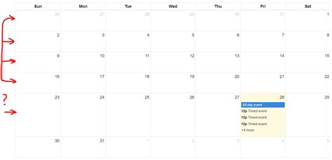 Day Cells Are Not Always Equal Height With Calendar Height Set To Auto