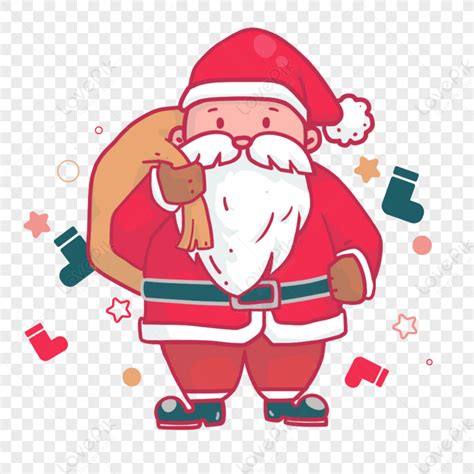 만화 일러스트 손으로 그린 산타단순한아름다운크리스마스 Png 일러스트 무료 다운로드 Lovepik