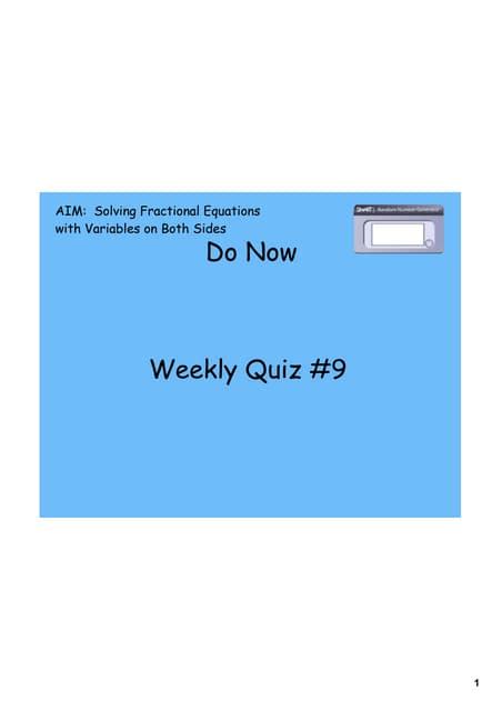 Day 12 Variables On Both Sides Fractions Pdf