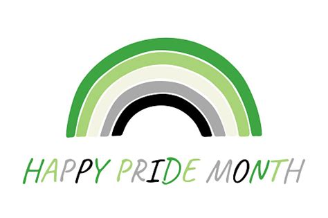 다채로운 무지개 모양 아로맨틱 프라이드 플래그 행복한 프라이드 데이 Lgbtqia 커뮤니티 프라이드 월 벡터 포스터 스티커