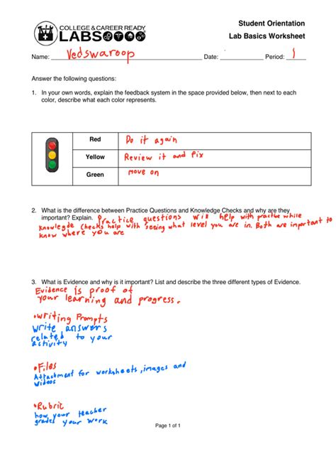 Lab Basics Worksheet Pdf