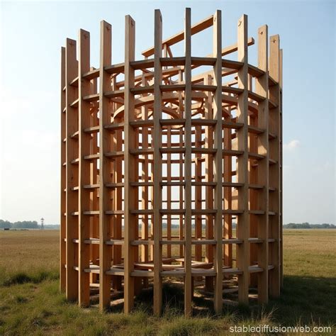 Lattice Inspired Installation In A Field Stable Diffusion Online