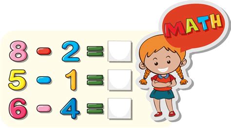 Babe Girl Pointing At The Numbers On Board Vector Image