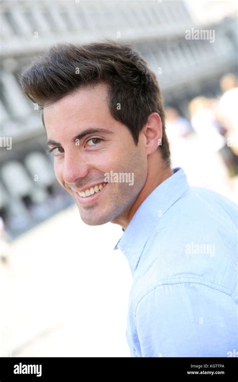 Portrait Of Handsome Smiling Man Stock Photo Alamy