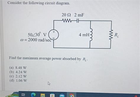 Solved Consider The Following Circuit Diagram Find The Chegg