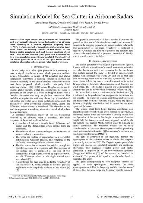 Pdf Simulation Model For Sea Clutter In Airborne Radars