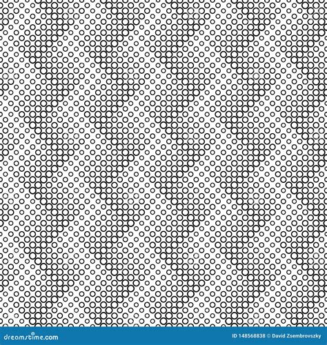 Geometrical Seamless Black And White Ring Pattern Background Stock Vector Illustration Of