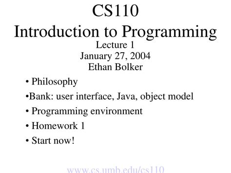 Ppt Cs110 Introduction To Programming Powerpoint Presentation Free