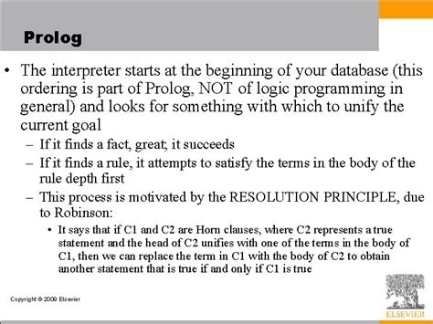 Chapter 12 Logic Languages Programming Language Pragmatics Michael