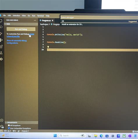 only available debugger option is “c ” r csharp