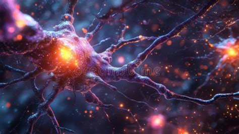 Vibrant Neuron Cell Microscopic Structure Detailed View Stock Illustration Illustration Of