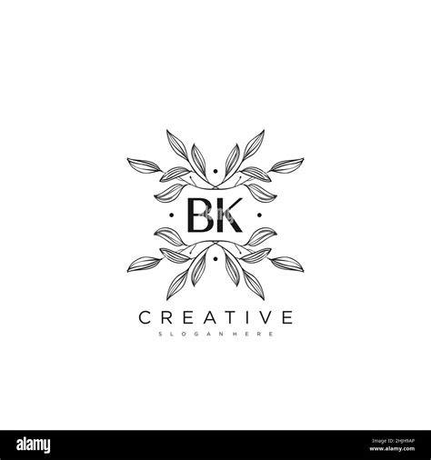 Bk Initial Letter Flower Logo Template Vector Premium Vector Stock