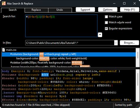 Features — Aba Search And Replace