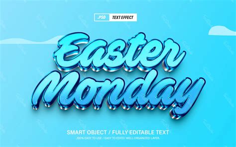 Easter Monday Text Style Effect Photoshop Premium Psd File