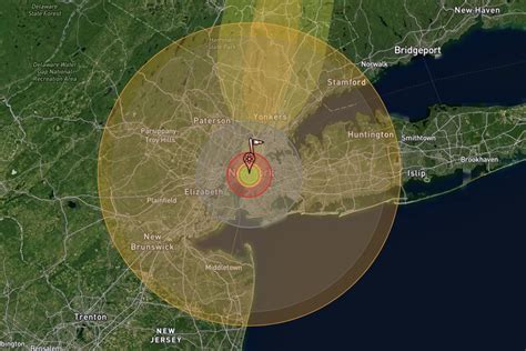 The Nukemap An Interactive Map With Nuclear Weapons Effects Data