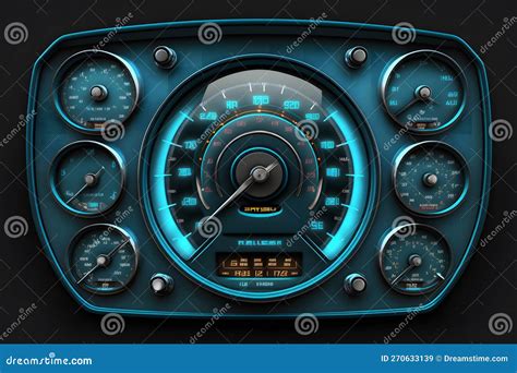 modern luxury sport car speed control dashboard with blue light neural
