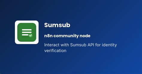 Sumsub N8n Community Node Ncnodes
