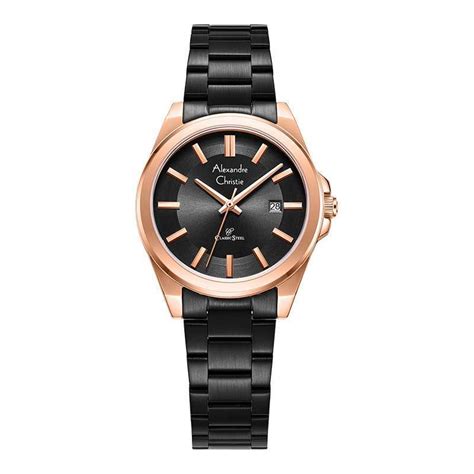 Jual Alexandre Christie Classic Steel Ac 8663 Ld Bbrba Ladies Black Dial Black Stainless Steel