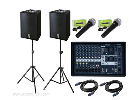 Yamaha A10 Sa1 ชุดเครื่องเสียงกลางแจ้งชุดเล็ก ตู้ลำโพง 10 นิ้ว 250 วัตต์ X 2 เพาเวอร์มิกเซอร์