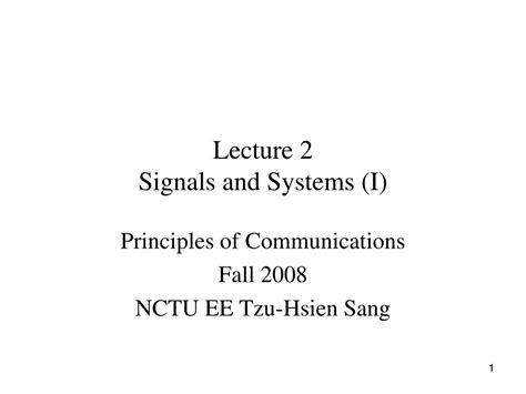 Ppt Lecture 2 Signals And Systems I Powerpoint Presentation Free