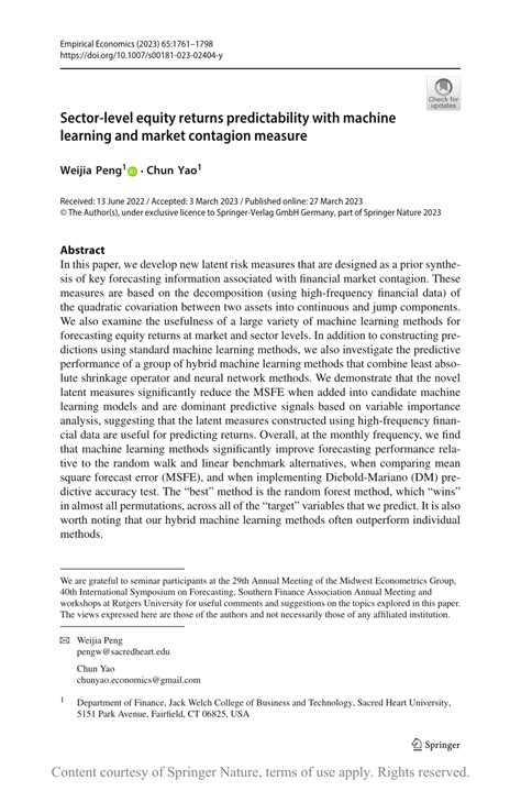 Sector Level Equity Returns Predictability With Machine Learning And
