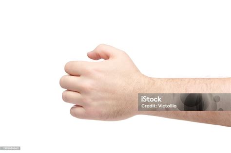 남성 손은 흰색 배경에 고립 된 가상 Obect를 잡습니다 잔인한 남자의 손바닥은 주먹 제스처를 보여줍니다 손가락 제스처b 손에 대한 스톡 사진 및 기타 이미지 Istock