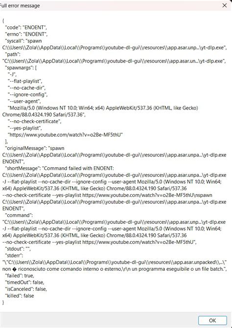 Error Unhandled Error Execa · Issue 440 · Jely2002youtube Dl Gui