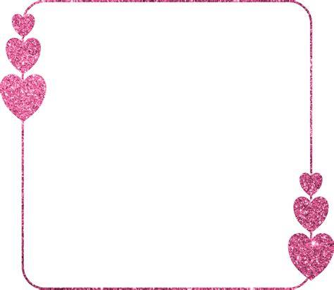 Pink Glitter Frame With Heart 18875769 Png