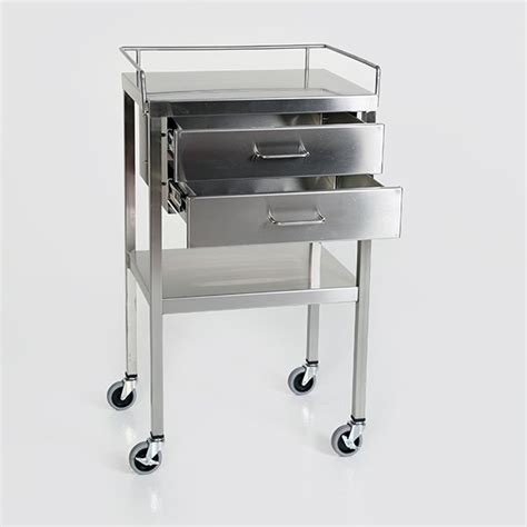Medical Utility Cart With Drawers Stainless Steel Customizable