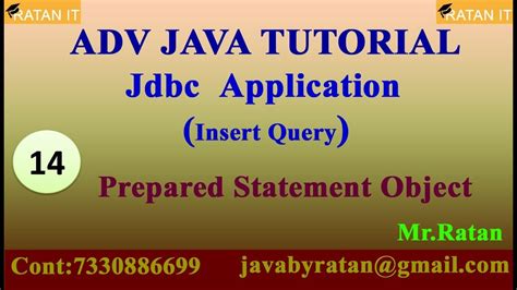 adv java video class 14 jdbc application prepared statement object by ratan sir