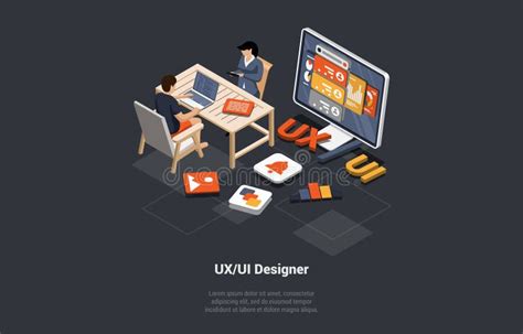 Ux Ui Design Digital Arts Typeface Icons Concept Stock Vector Illustration Of Type