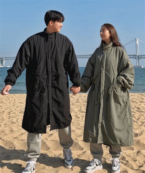 겨울 남녀공용 양털 롱 패딩 야상 개파카 커플룩 점퍼 3color 에이블리