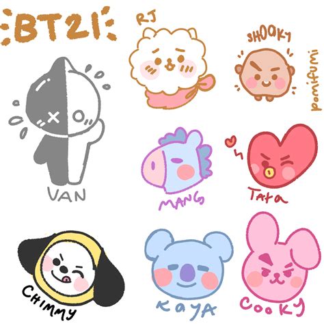Bts Fanarts Pomifumi ️ Bt21 Characters ️
