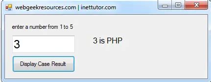 Select Case Statement In Visual Basic Net INetTutor