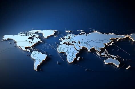 Banner Backdrop Blue World Map Suits Presentations With Vibrant Impact Stock Illustration