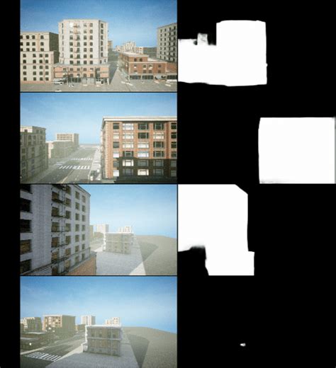 obstacle segmentation masks for scenes in the airsim building 99