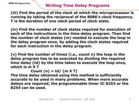 Time Delay Programs And Assembler Directives 8086