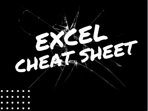Excel Cheat Sheet Basics By Teja Dandibotla Medium
