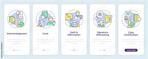 Notarization Types Onboarding Mobile App Screen Walkthrough 5 Steps