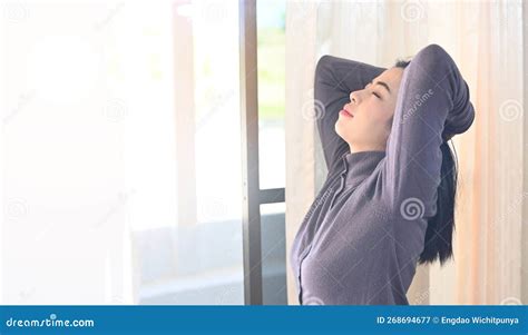 Woman Relaxing At Home Happy Woman Finally Weekends Female Enjoy Lazy Weekend Or Vacation