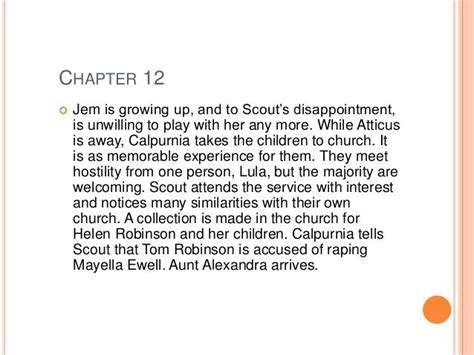 Chapter 12 To Kill A Mockingbird Summary