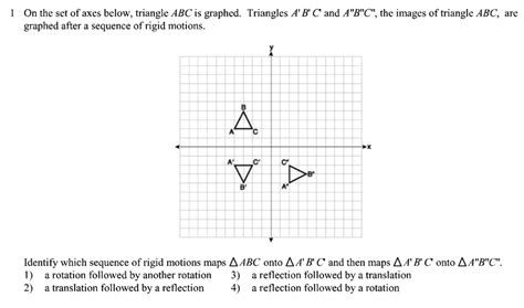 SOLVED On The Set Of Axes Below Triangle ABC Is Graphed Triangles A B C And A B C The