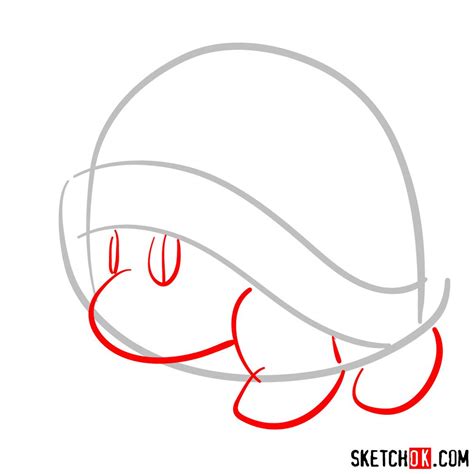 How To Draw Buzzy Beetle From Super Mario Games Sketchok Easy Drawing Guides